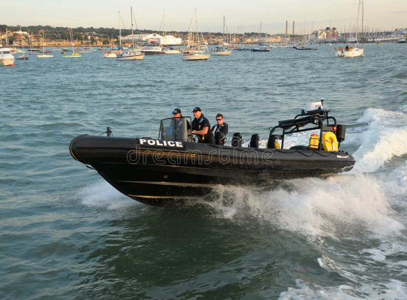 Police patrol RIB at speed editorial stock image. Image of inflatable ...