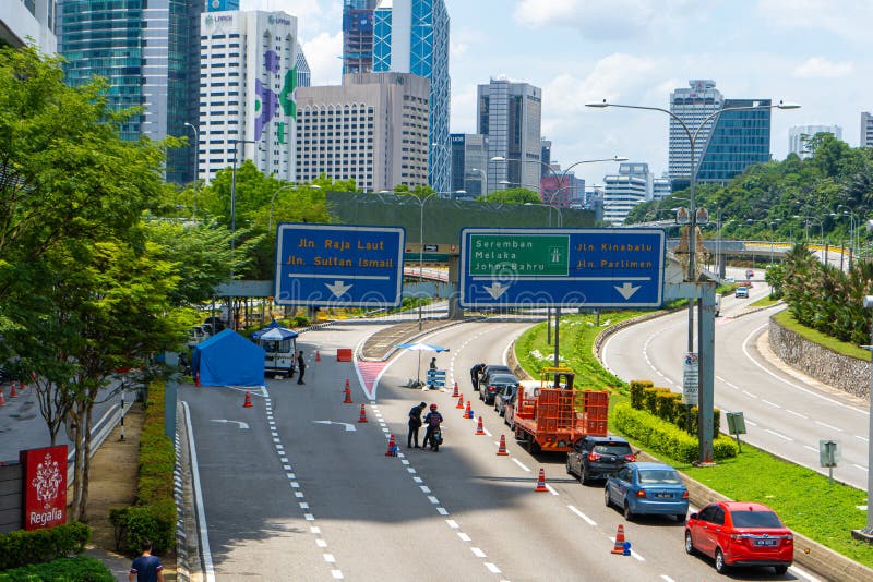 Police Road Block Post. Police Control on the Highway before Entering ...