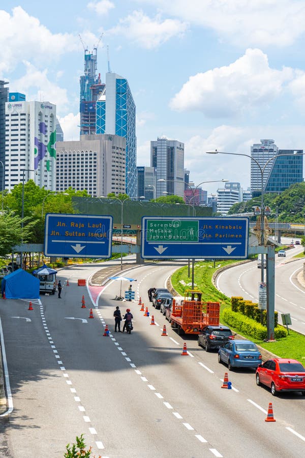 Police Road Block Post. Police Control on the Highway before Entering ...