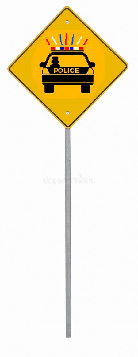 Police Road Sign stock image. Image of road, automobile - 24673969