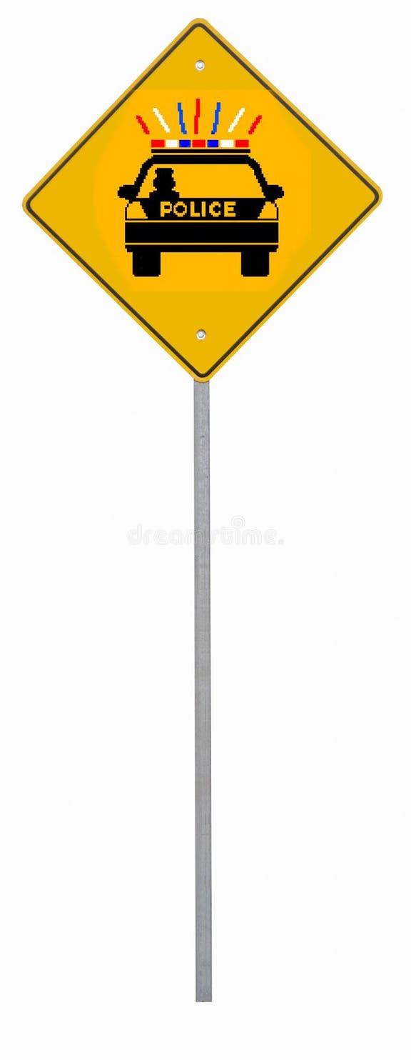 Police Road Sign stock image. Image of road, automobile - 24673969