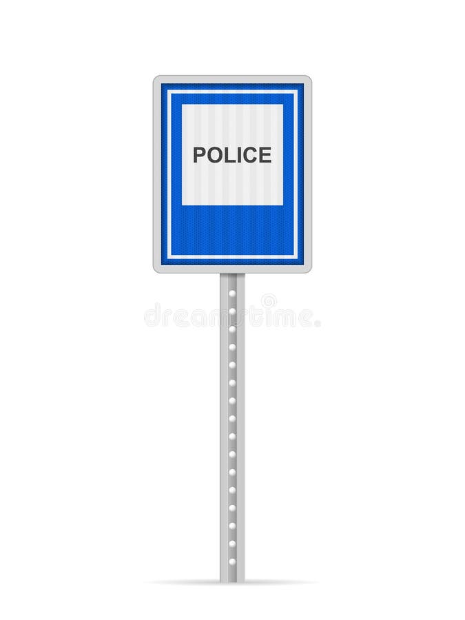 Police road sign stock vector. Illustration of signal - 242725676