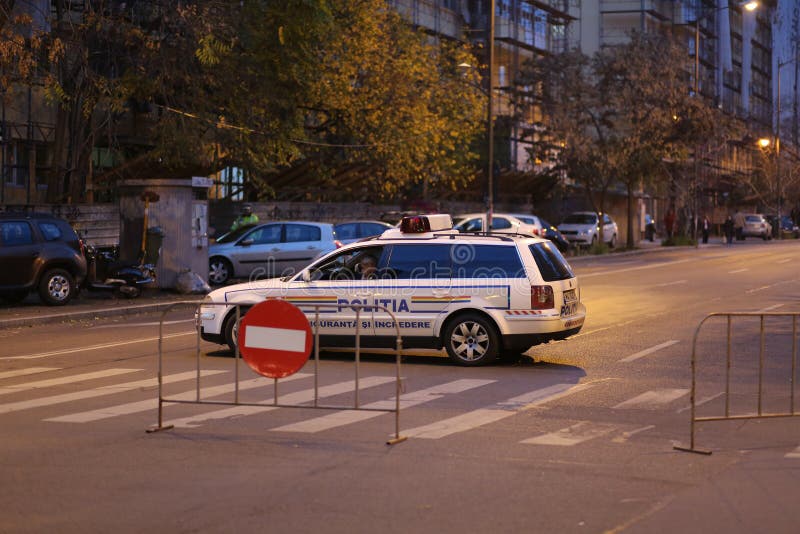 Police use. roadblock stock image. Image of demo, reconnaissance - 36529689