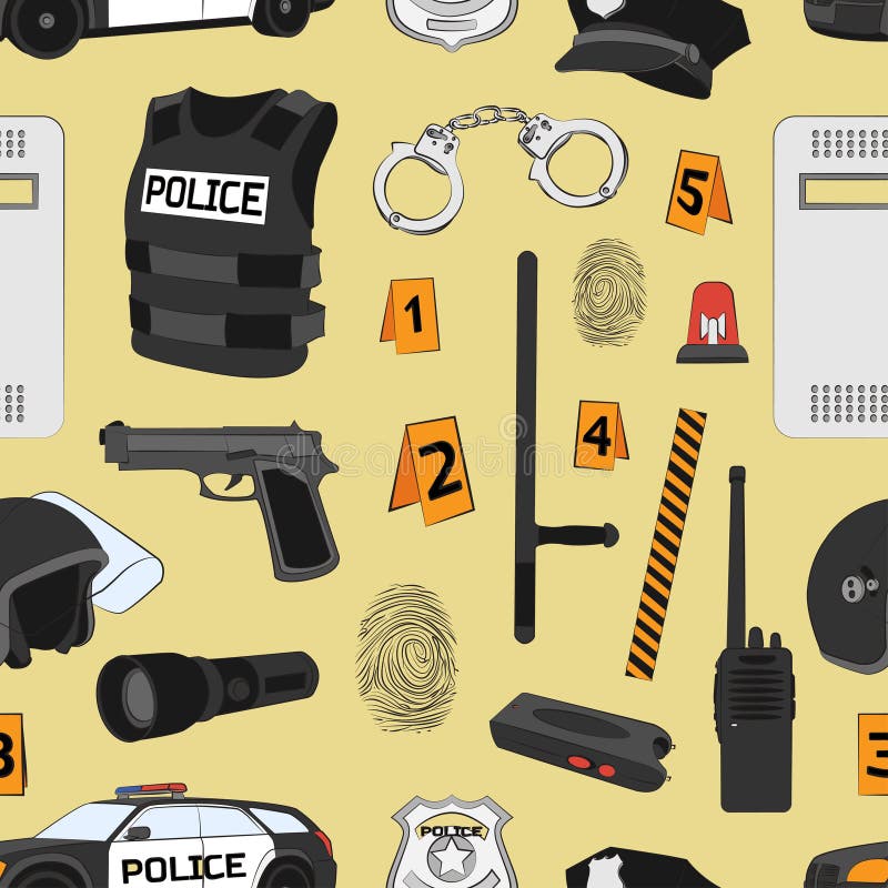 Police. Safety Concept Pattern Stock Vector - Illustration of ...