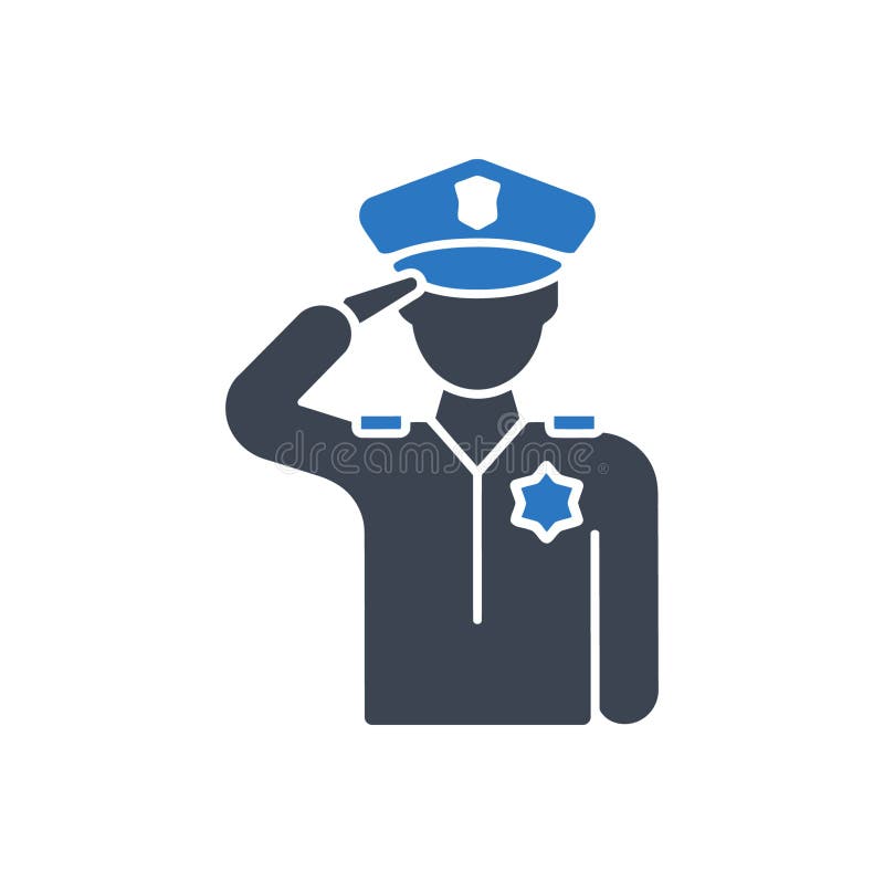 Police salute icon stock vector. Illustration of symbol - 376289636