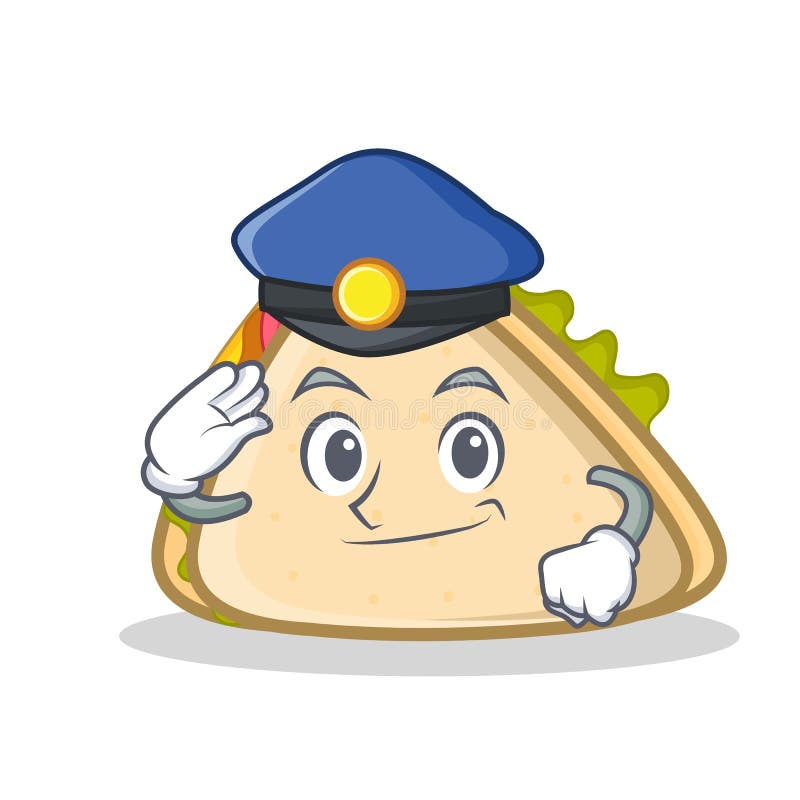 Police Sandwich Character Cartoon Style Stock Vector - Illustration of ...