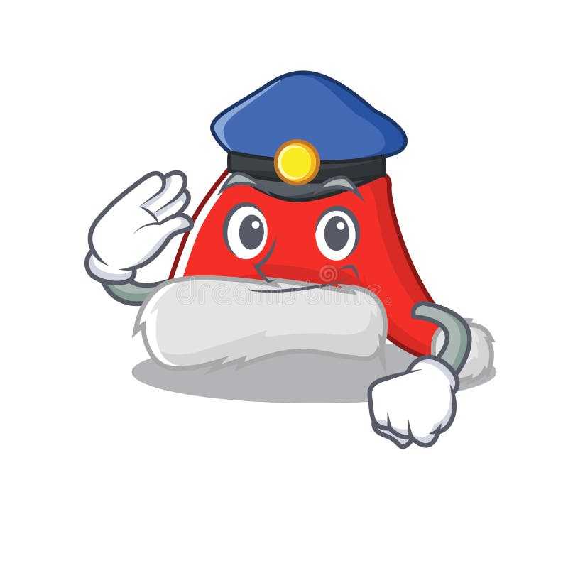 Police Santa Hat Isolated in the Mascot Stock Vector - Illustration of ...