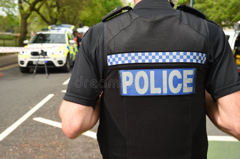 Police officer reflection stock image. Image of cruiser - 25492697