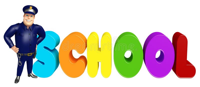 Police with School sign stock illustration. Illustration of person ...