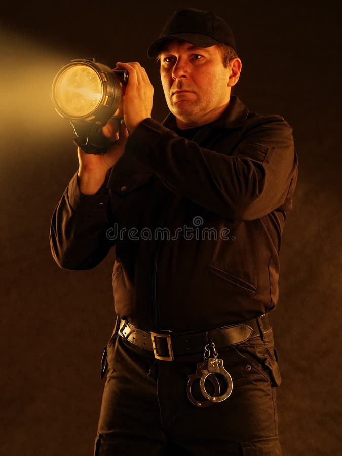 Police search stock photo. Image of monitoring, torch - 31431288