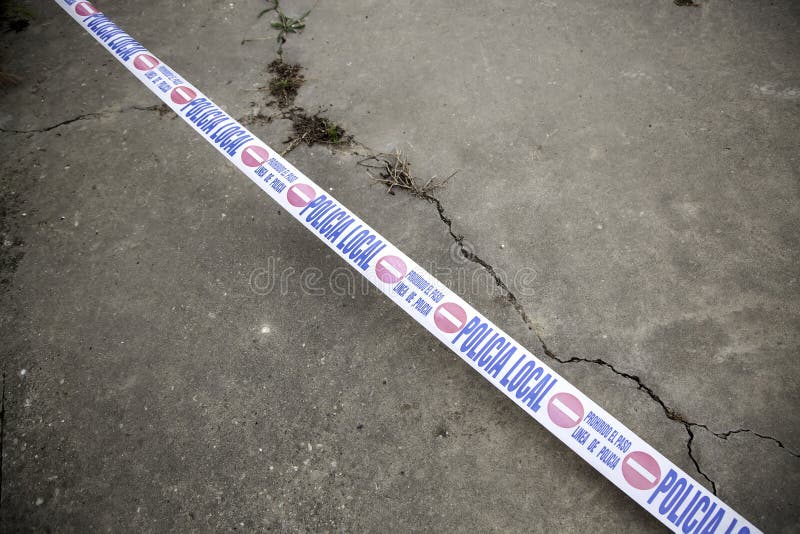 Police security cordon stock image. Image of danger - 182715557