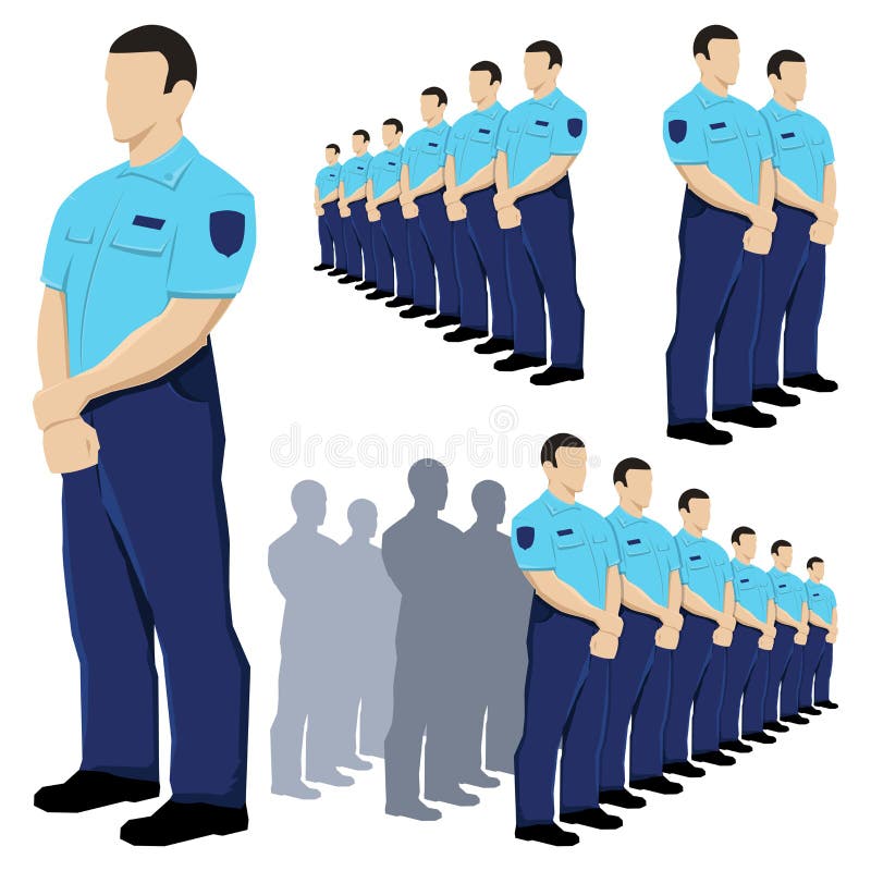 Police - Security Guard Vector Set Stock Vector - Illustration of ...