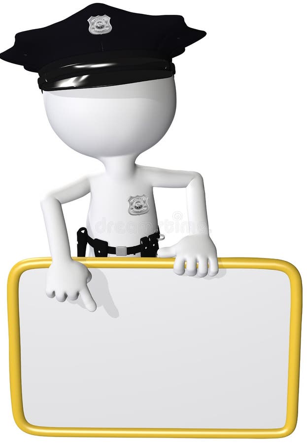 Police Security Man Point at Sign Copy Space Stock Illustration ...