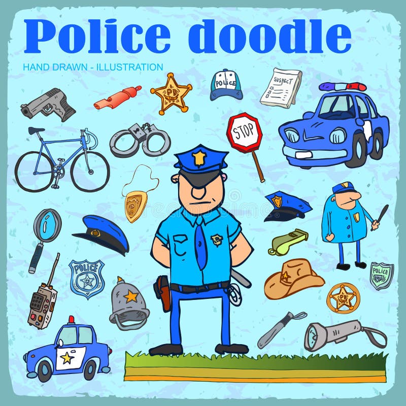 Police set. stock vector. Illustration of order, radio - 39156670