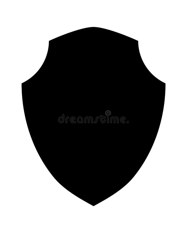 Police Shield Black Shape. Heraldic Shields Blank Emblems. Security ...
