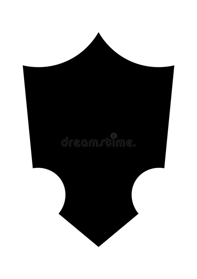 Police Shield Black Shape. Heraldic Shields Blank Emblems. Security ...