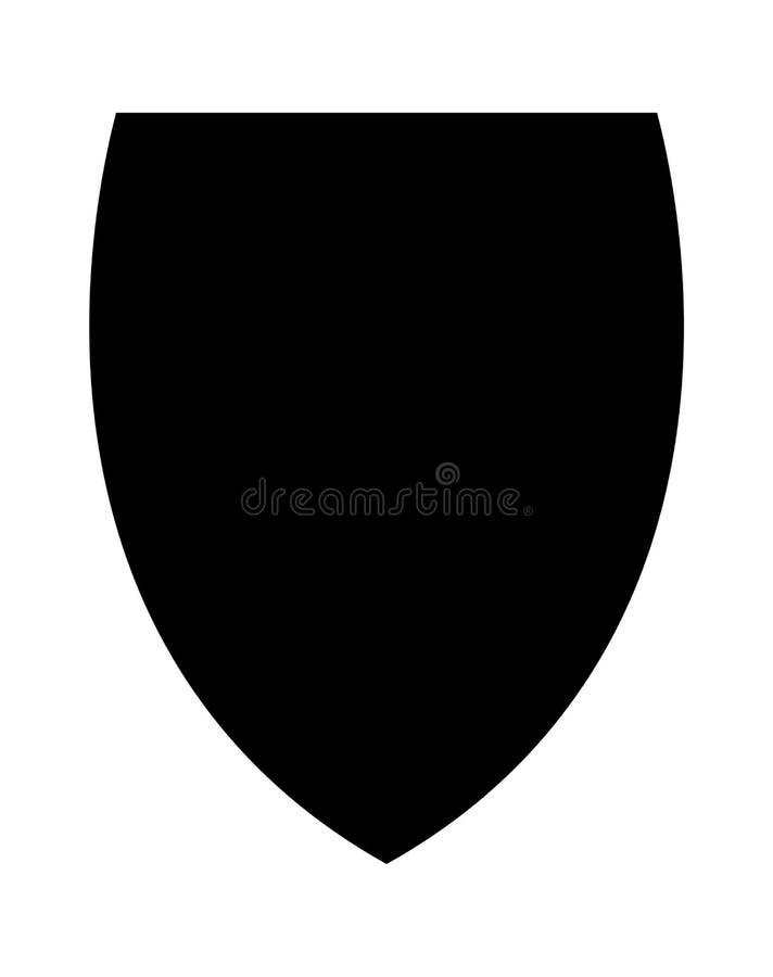 Police Shield Black Shape. Heraldic Shields Blank Emblems. Security ...