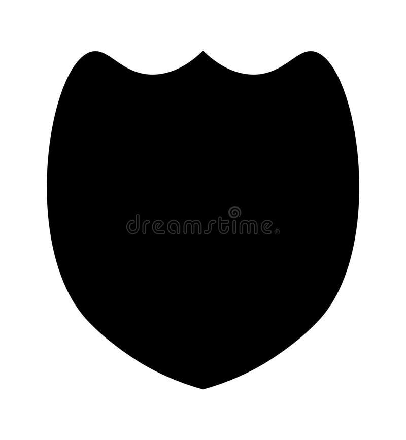 Police Shield Black Shape. Heraldic Shields Blank Emblems. Security ...