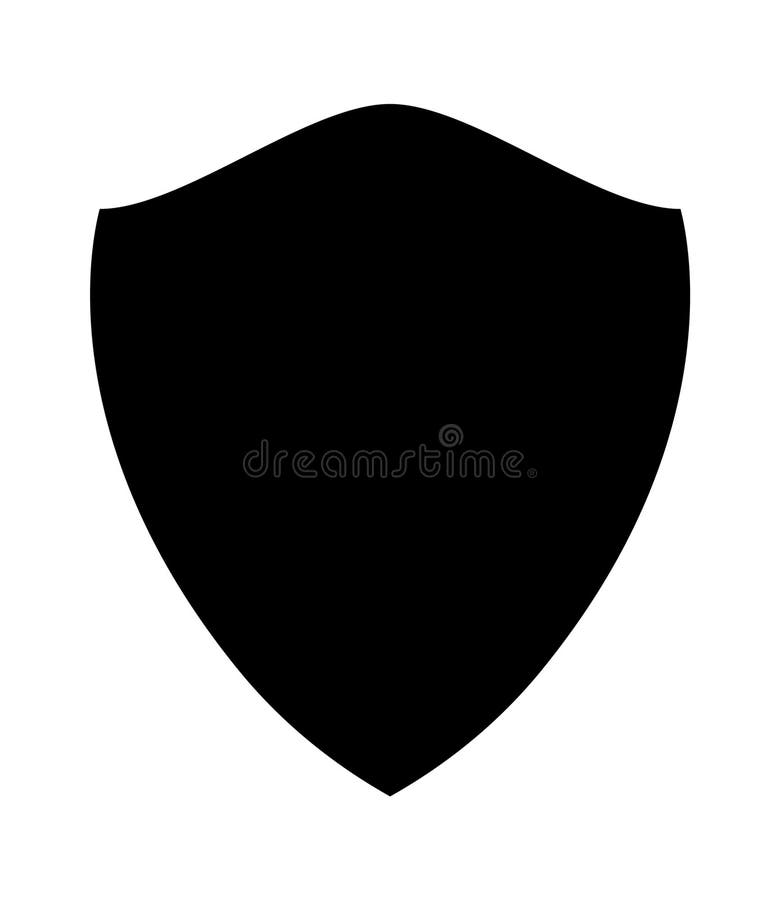 Police Shield Black Shape. Heraldic Shields Blank Emblems. Security ...