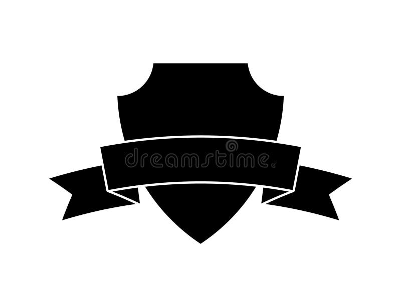 Police Shield Black Shape. Heraldic Shields Blank Emblems. Security ...