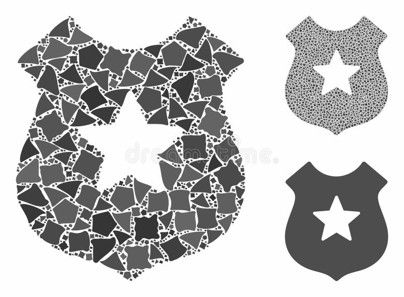 Police Shield Composition Icon of Rugged Pieces Stock Illustration ...