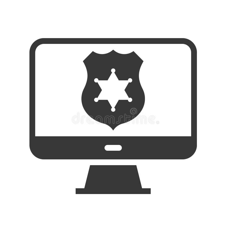 Police Shield on Computer Desktop Screen, Police Official Website Icon ...