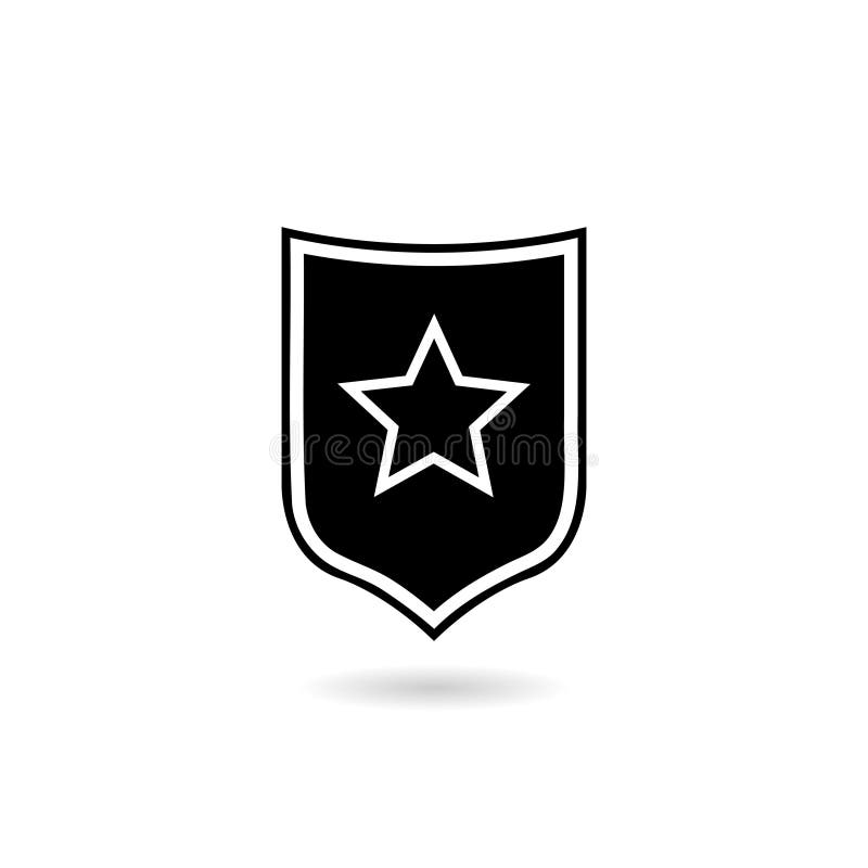 Police Shield Icon with Shadow Stock Vector - Illustration of medal ...