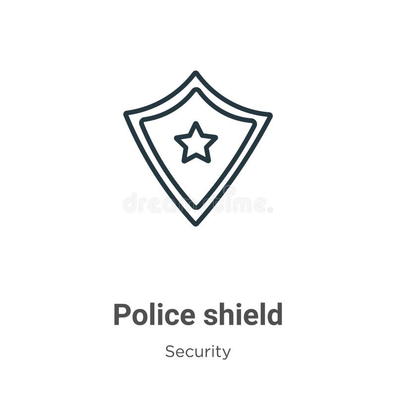 Police Shield Outline Vector Icon. Thin Line Black Police Shield Icon ...