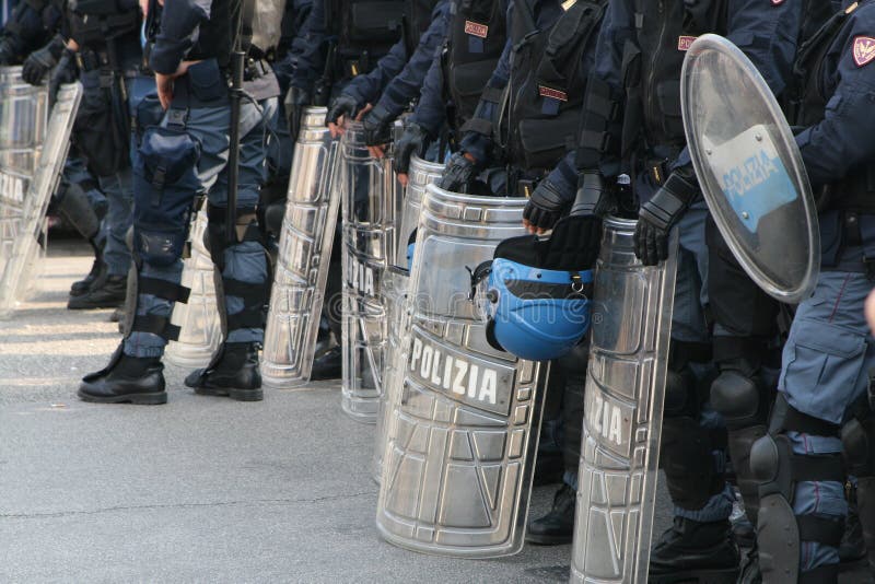 Police with Shields and Riot Gear during the Sporting Event Stock Image ...