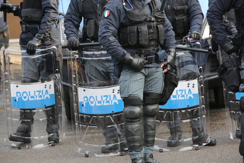 Police with Shields and Riot Gear during the Sporting Event Stock Image ...