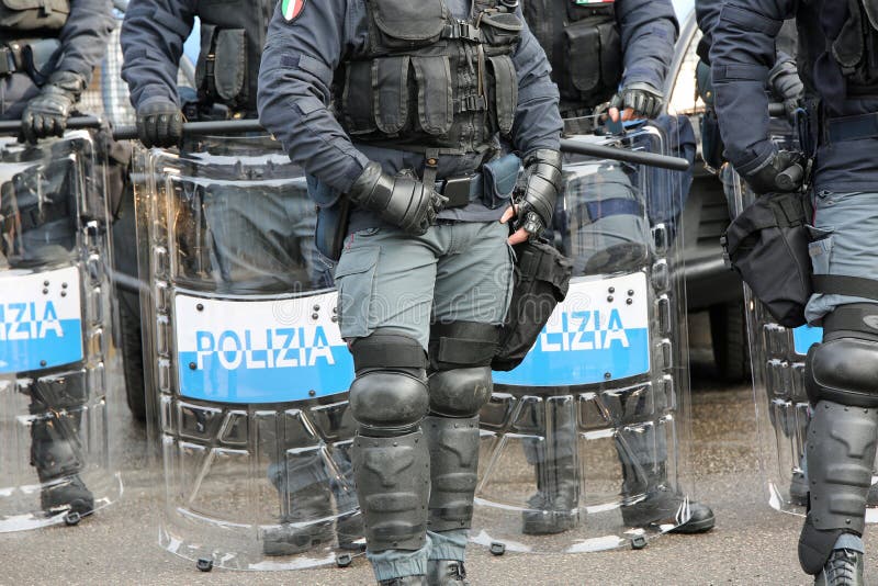 Police with Shields and Riot Gear during the Sporting Event Stock Image ...