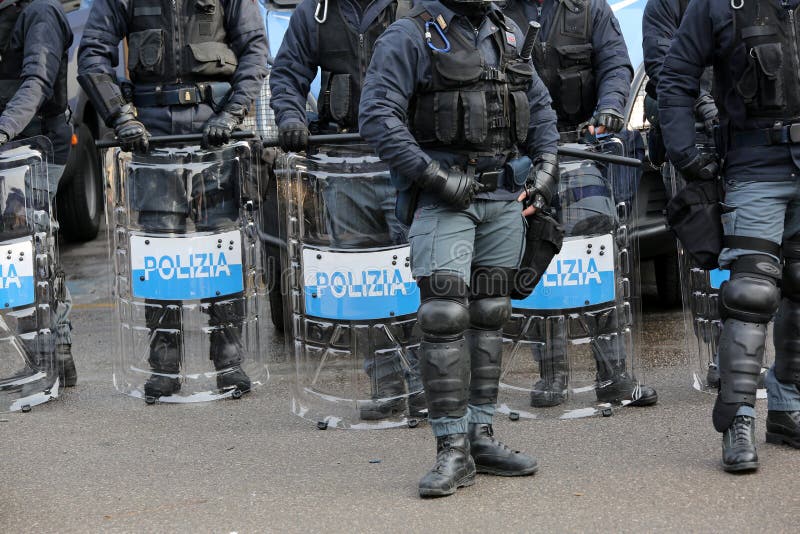 Police with Shields and Riot Gear during the Sporting Event Stock Image ...