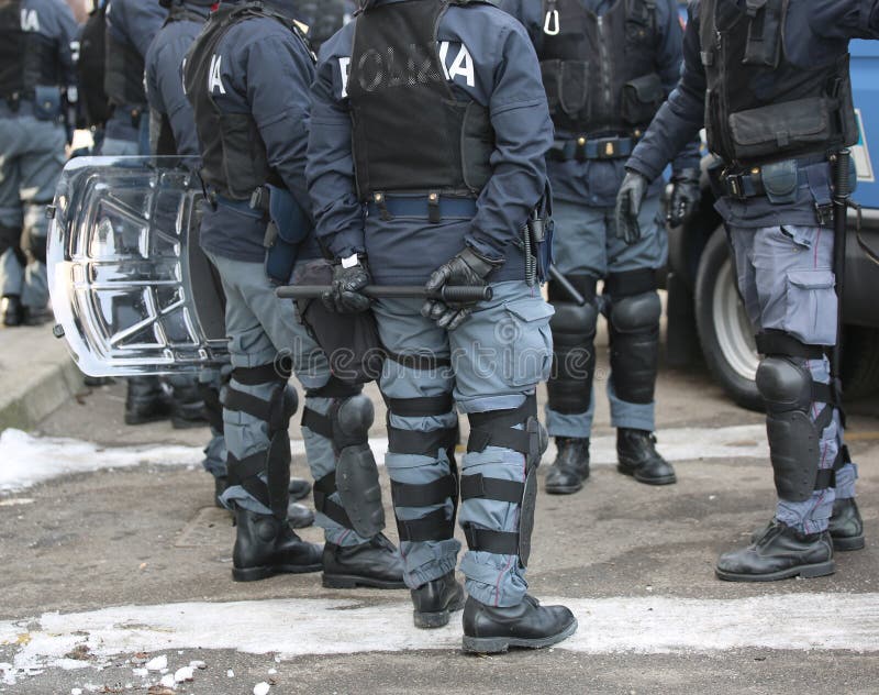 Police with Shields and Riot Gear during the Sporting Event Stock Image ...