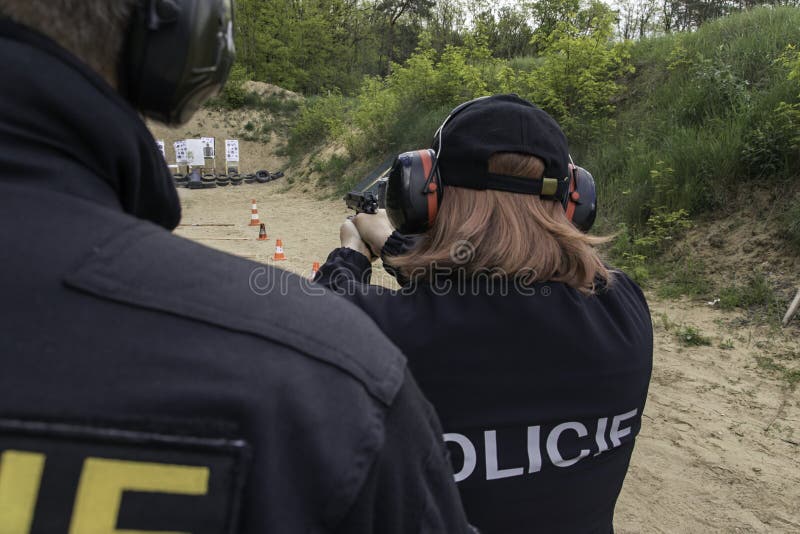 Police shooting stock photo. Image of police, security - 147763048