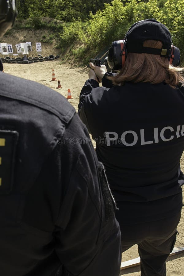 Police shooting stock photo. Image of revolver, military - 147762780