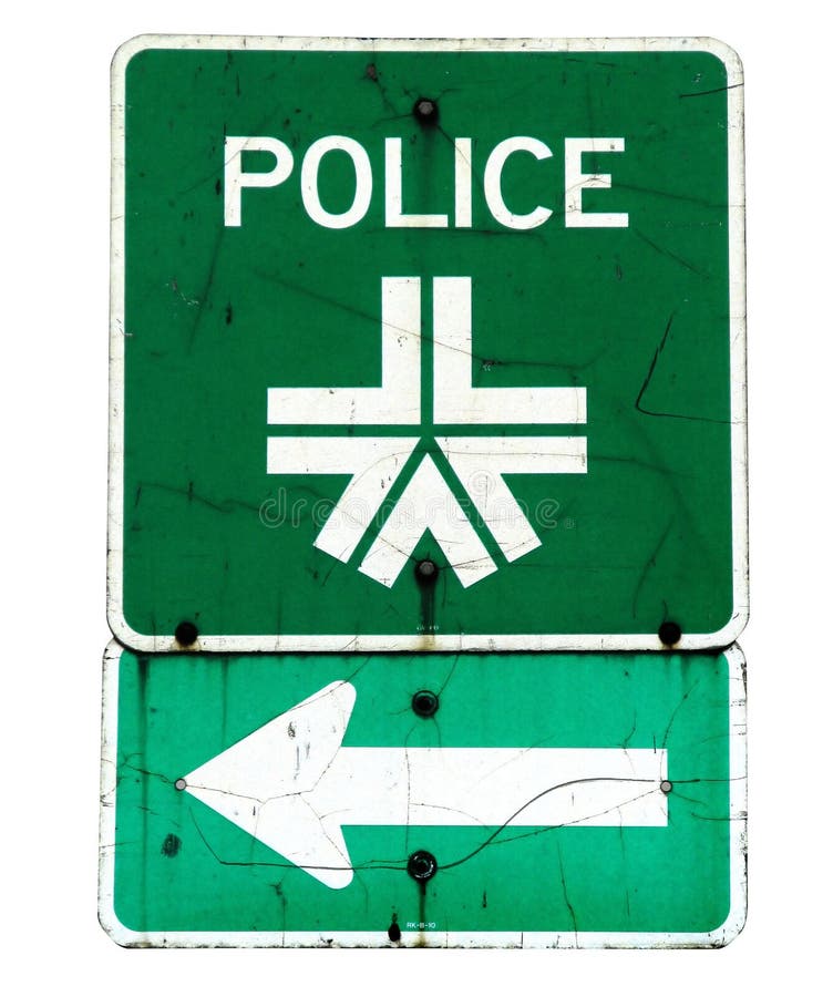 Police Sign. stock image. Image of building, symbol, glass - 10144237