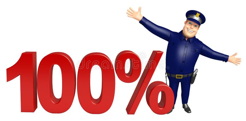 Police with 100 Sign stock illustration. Illustration of badge - 77526573