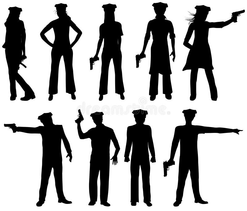 Police Silhouette stock illustration. Illustration of american - 21422746