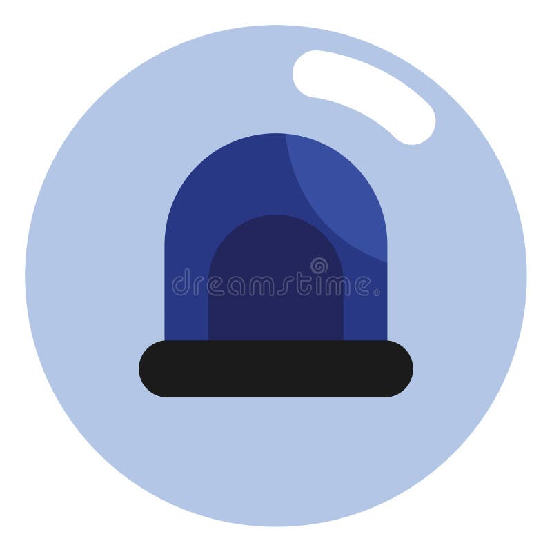 Police Cop Car with Siren Front View. Simple Black and White ...