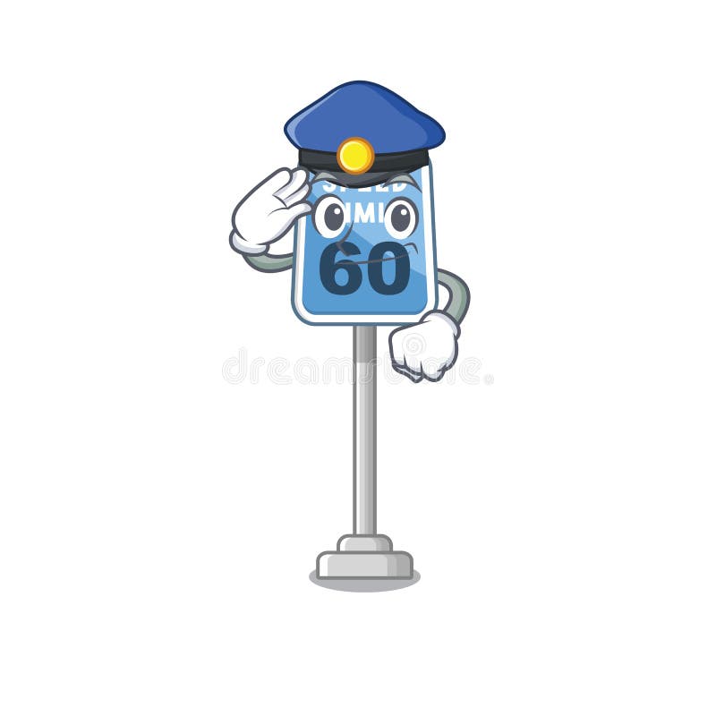 Police Speed Limit with the Character Shape Stock Vector - Illustration ...