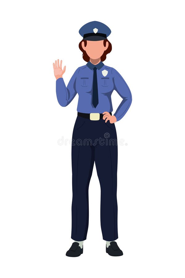 Police standing front view stock illustration. Illustration of isolated ...