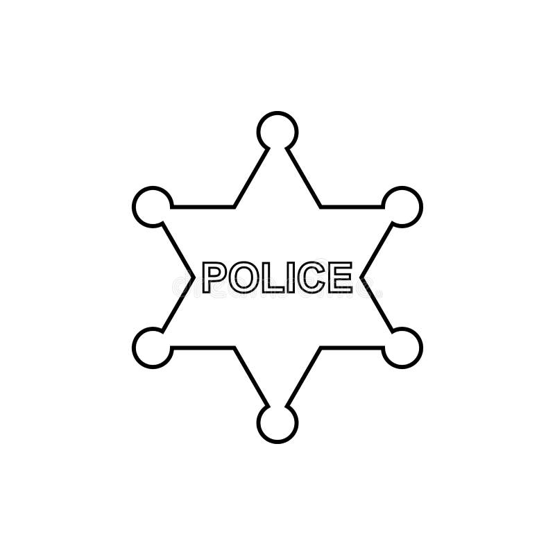 Police Star Outline Icon. Linear Vector Illustration Stock Vector ...