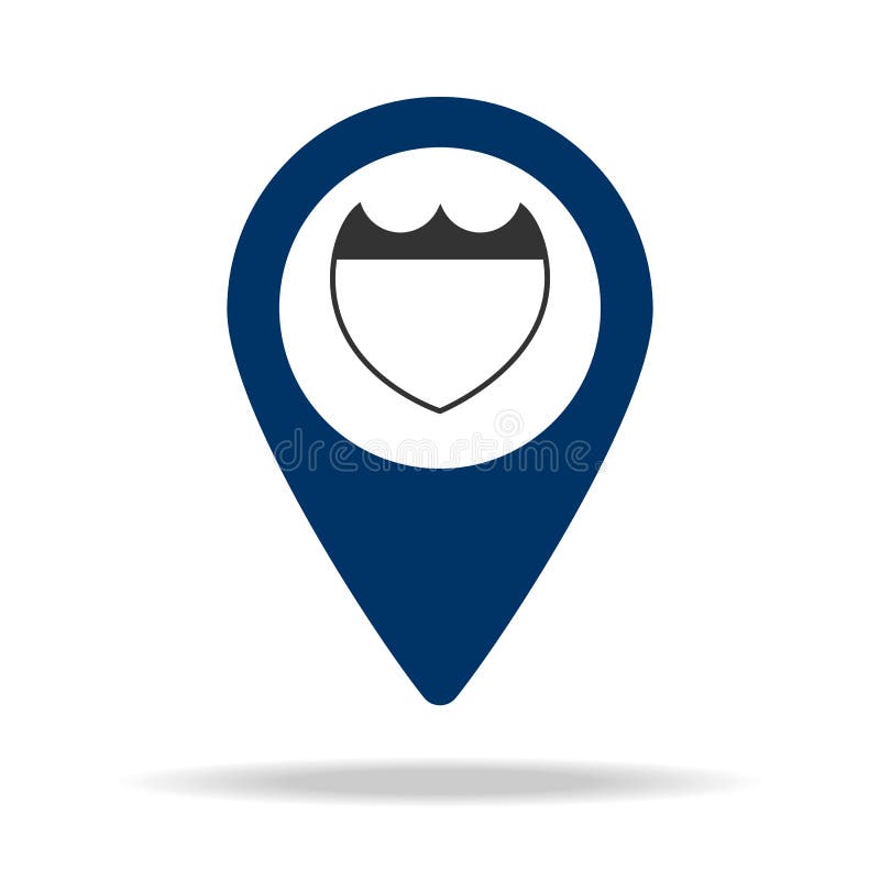 Police Station in Blue Map Pin Icon. Element of Map Point for Mobile ...