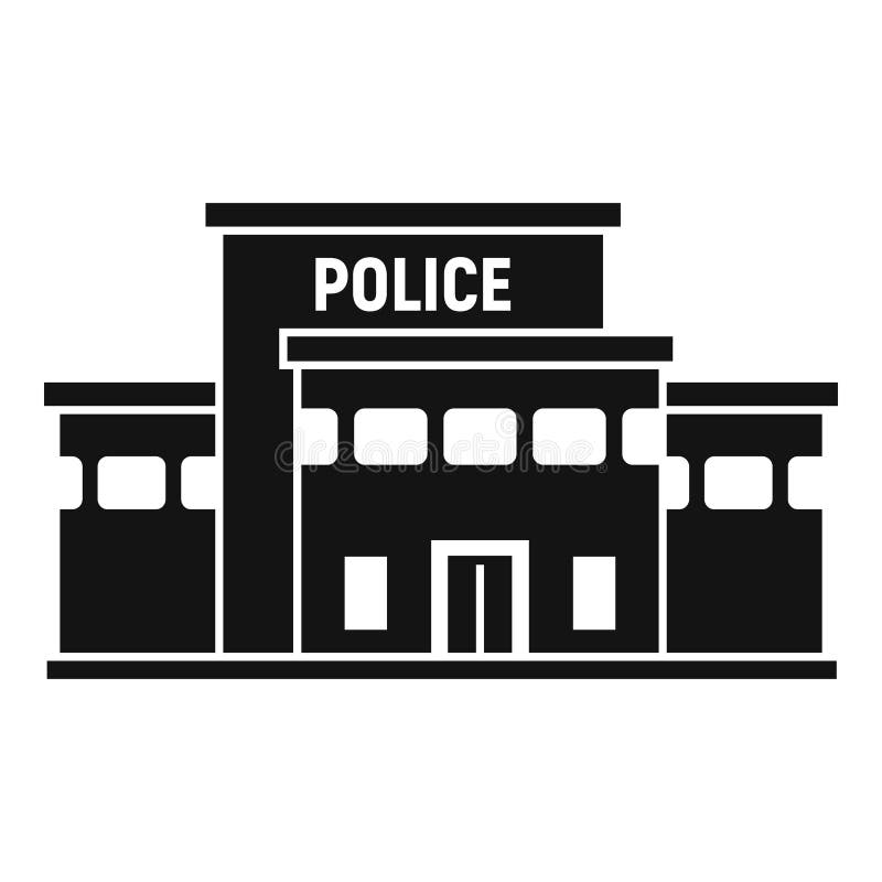 Police Station Building Icon, Simple Style Stock Vector - Illustration ...
