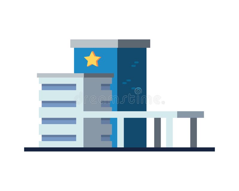 Police Station Building Structure Stock Vector - Illustration of ...