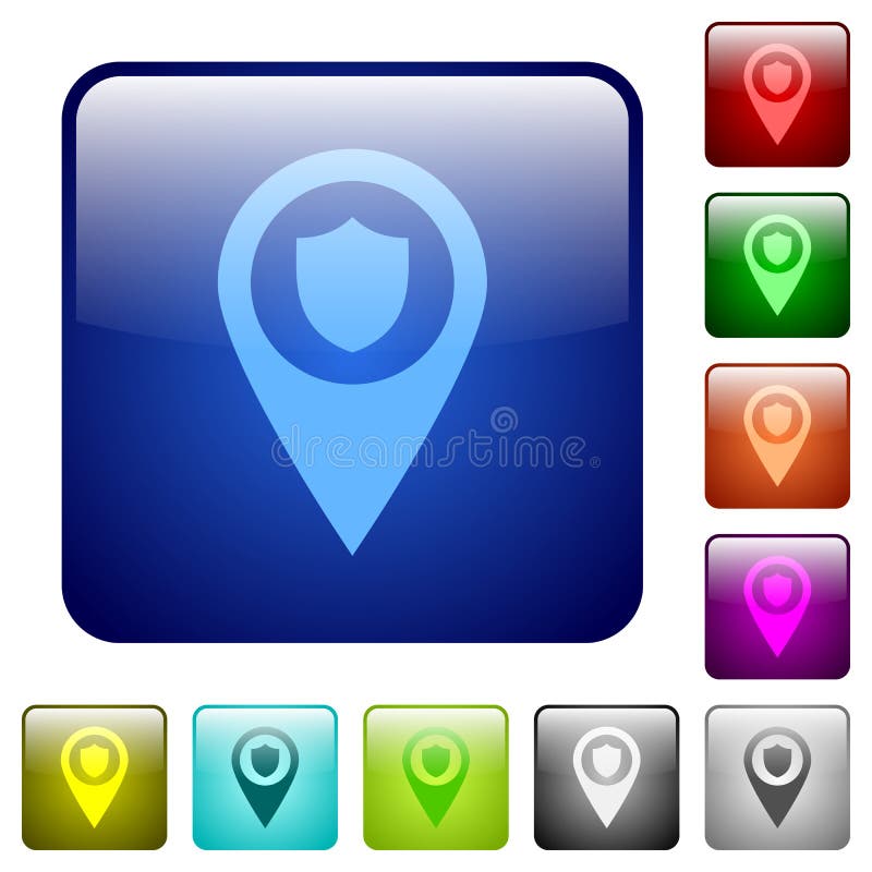 Police Station GPS Map Location Color Square Buttons Stock Vector ... Police Station GPS Map Location Color Square Buttons Stock Vector ...
