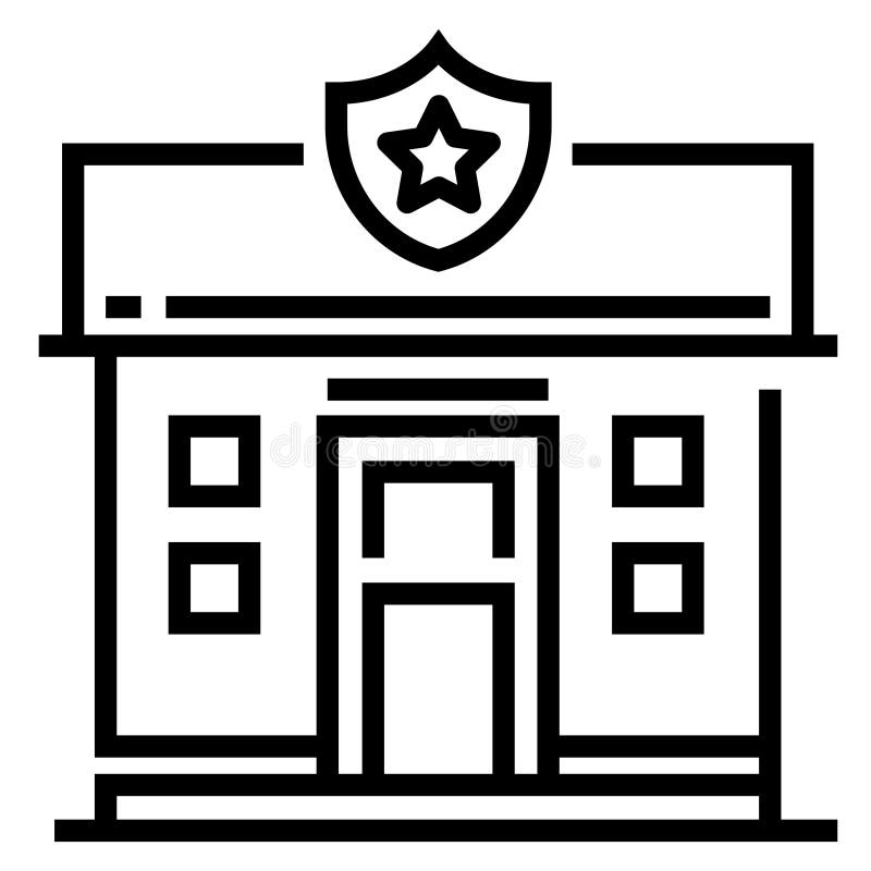 Police Station Line Illustration Stock Vector - Illustration of ...