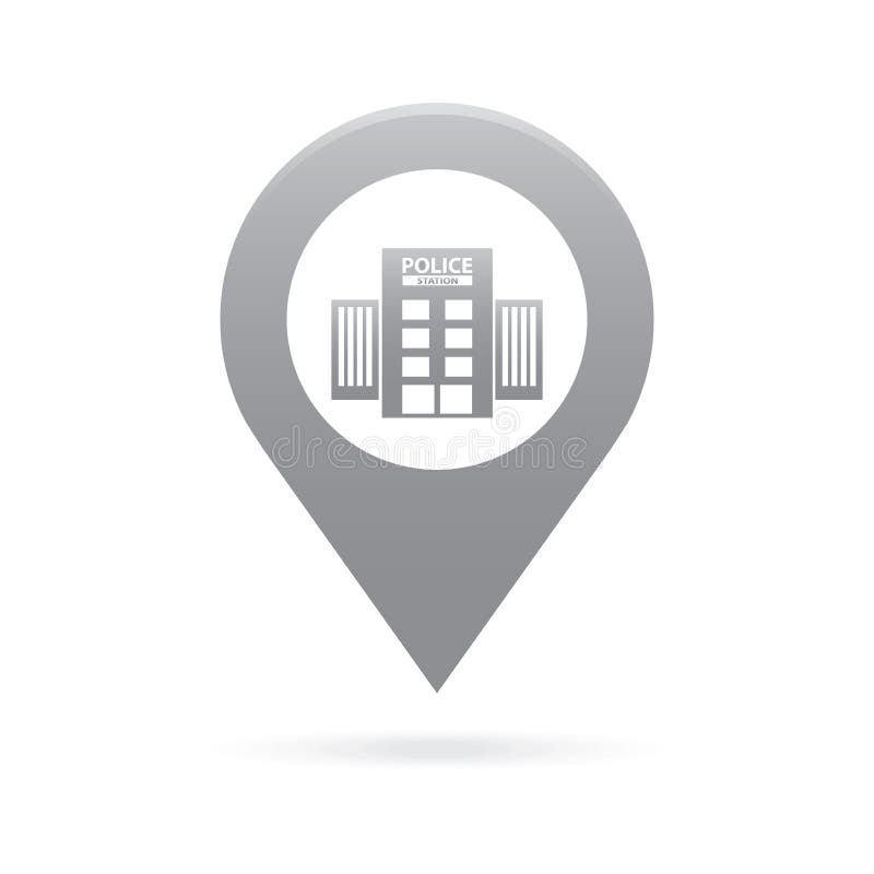 Police Station Map Pointer Icon Marker GPS Location Flag Symbol Stock ...