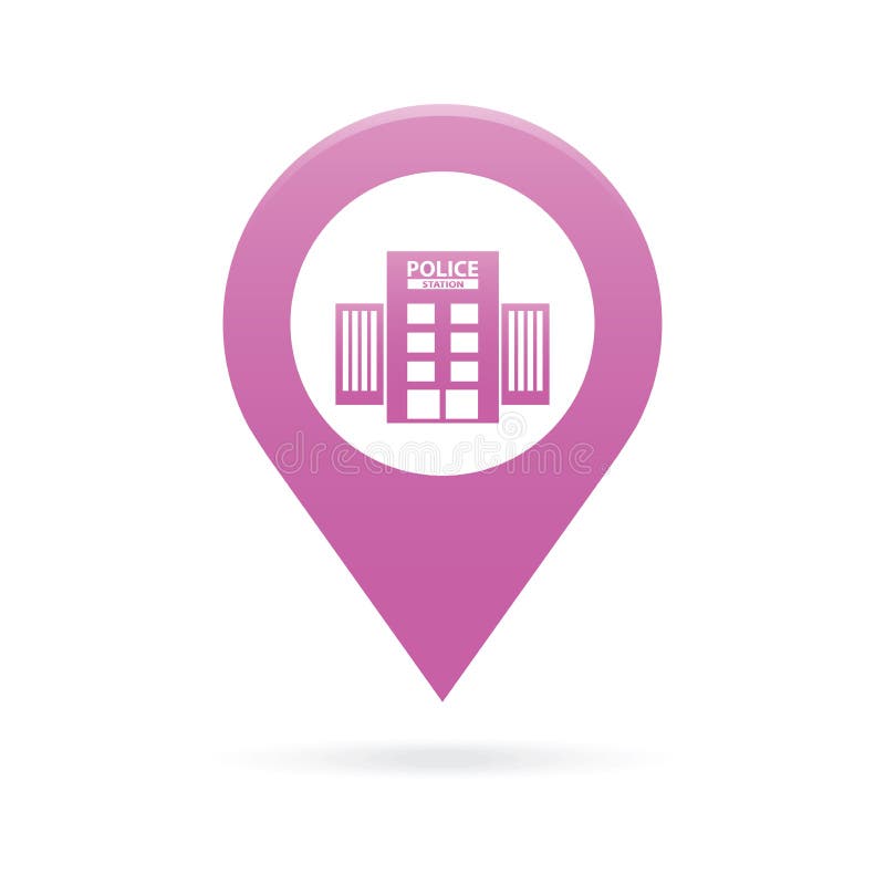 Police Station Map Pointer Icon Marker GPS Location Flag Symbol Stock ...