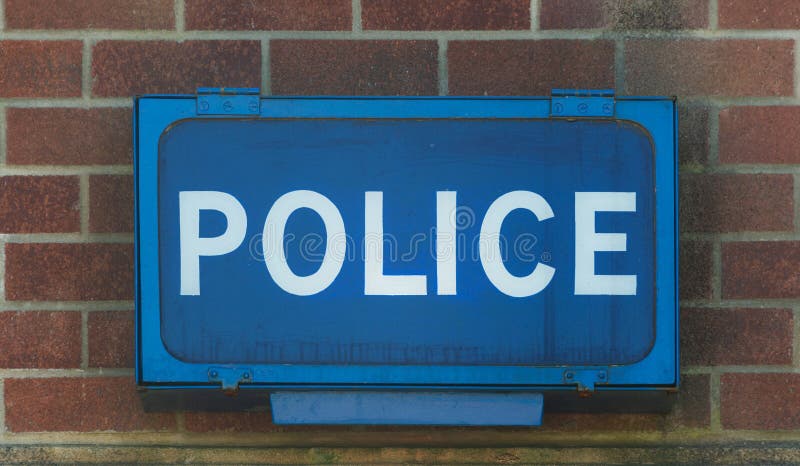Police Station Sign stock photo. Image of blue, great - 338522718